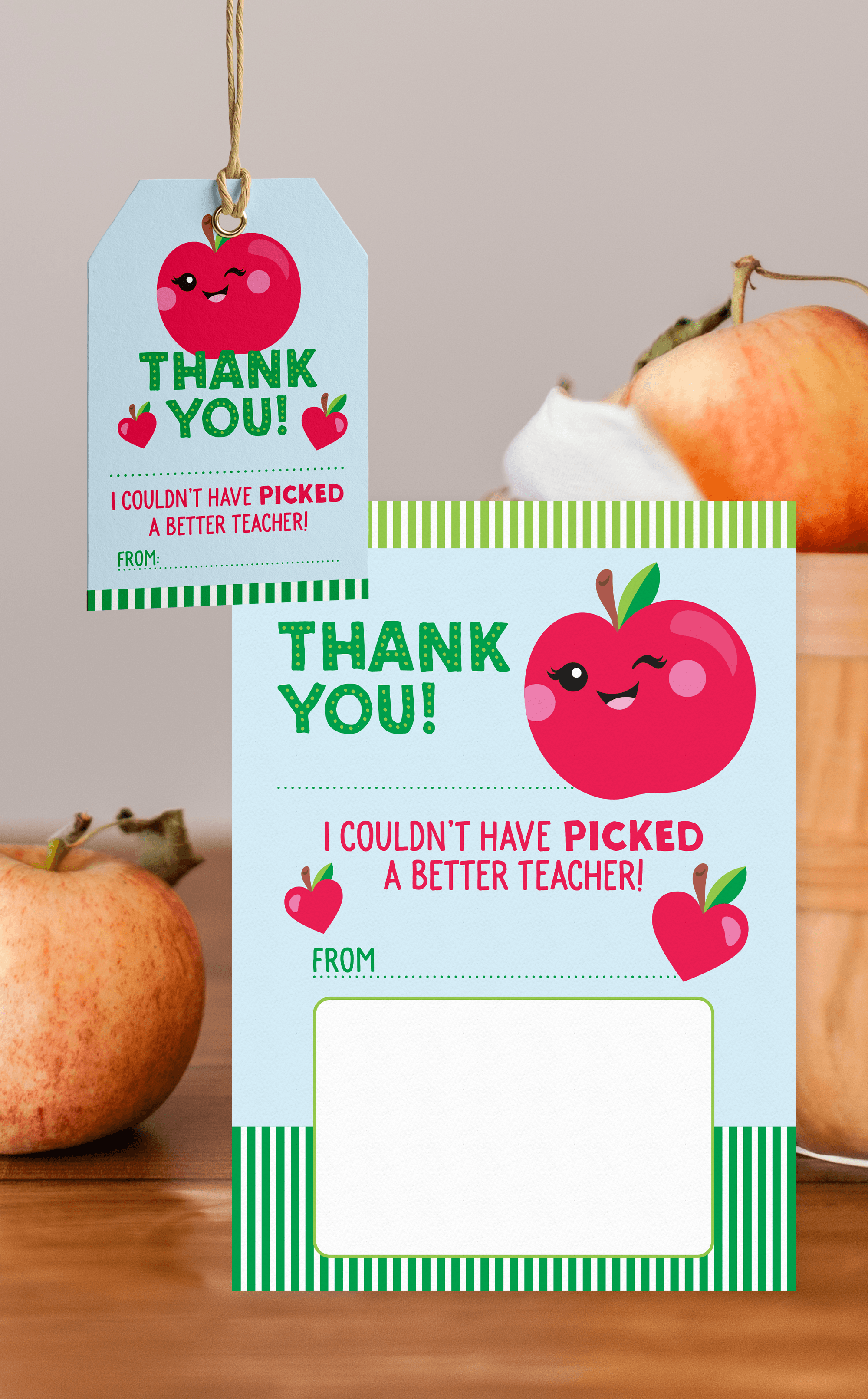 End of the Year Teacher Gift Ideas | Apple Thank You Gift Card Holder ...