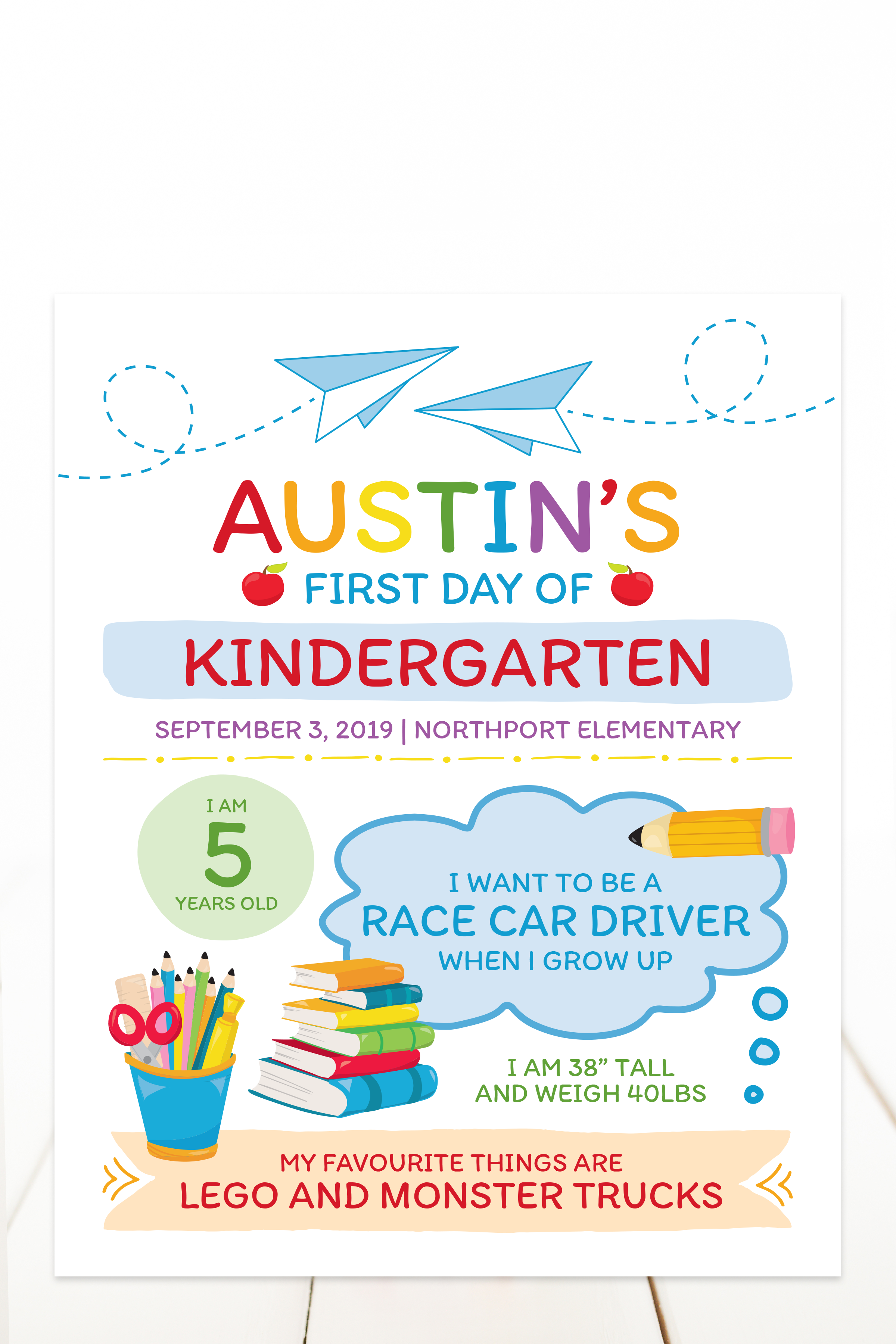 Rainbow First Day of School Sign – ARRA Creative