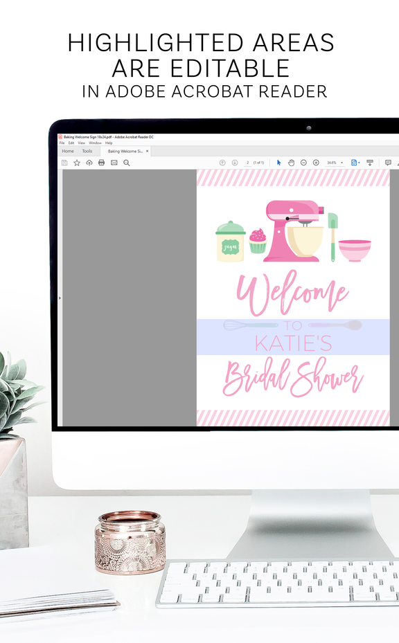 Baking Bridal Shower Theme | Printable Welcome Sign – ARRA Creative