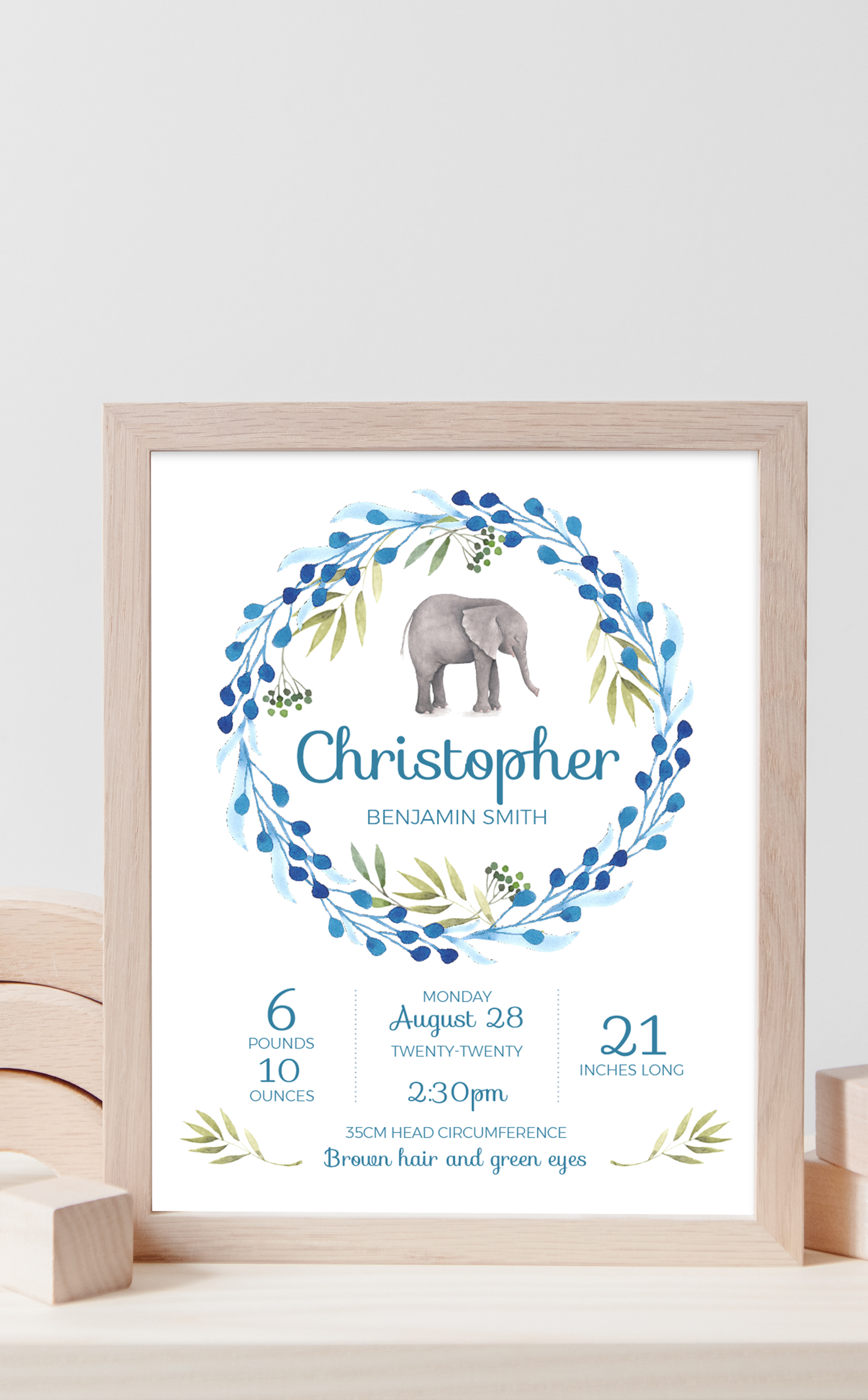 Baby Girl Birth Stats Nursery Print | Digital Birth Information Poster ...