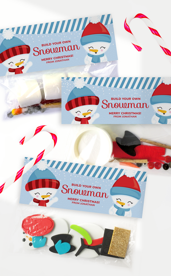 Build Your Own Snowman Treat Bag Topper | Kids Party Favour Ideas ...