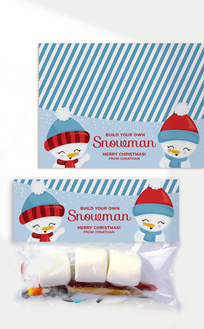Build Your Own Snowman Treat Bag Topper | Kids Party Favour Ideas ...