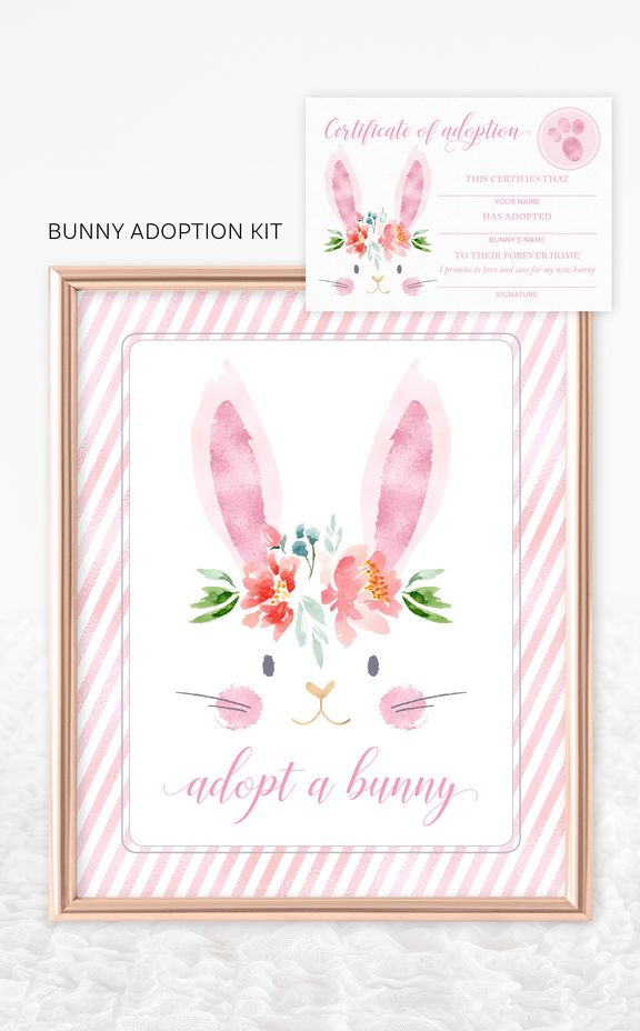 Bunny Birthday Party Ideas | Adopt a Bunny Certificates and Sign – ARRA ...