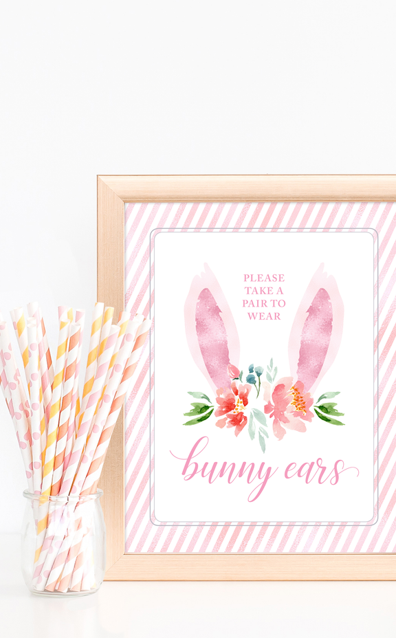 Bunny Birthday Party Ideas | Bunny Ears Sign | Easter Party Ideas ...