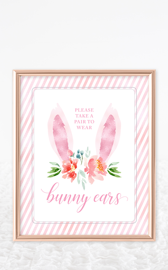 Bunny Birthday Party Ideas | Bunny Ears Sign | Easter Party Ideas ...