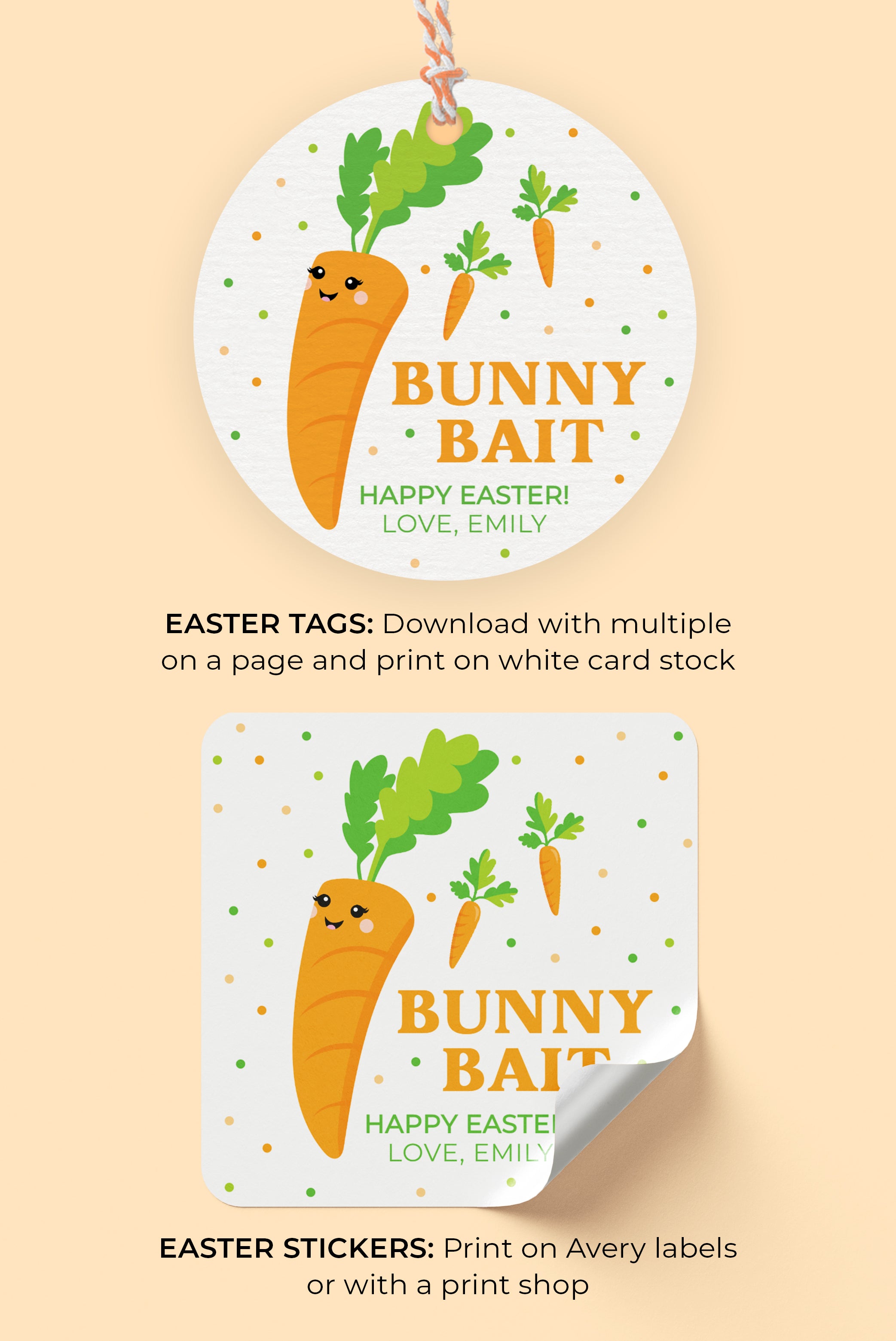 Printable Easter Treat Bag Stickers for Kids | Bunny Bait Treat Tags ...