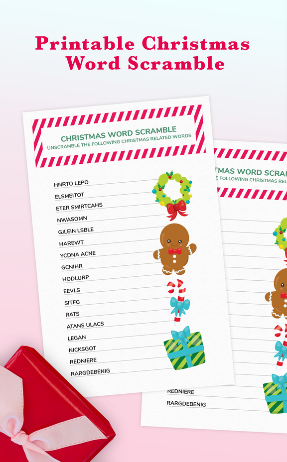 Christmas Word Scramble Game for Kids | Printable File – ARRA Creative