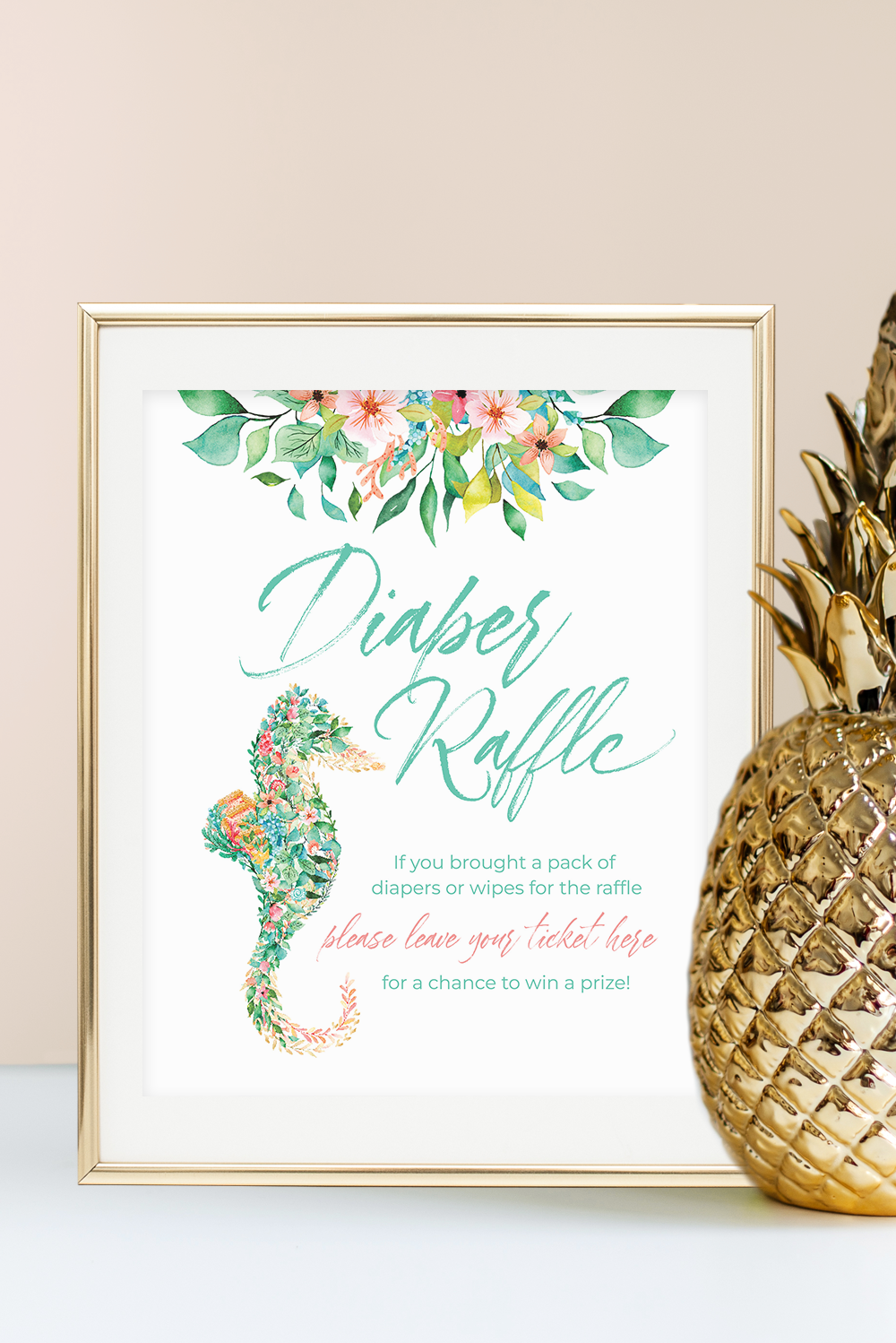 Tropical Baby Shower Ideas | Printable Diaper Raffle Tickets – ARRA ...