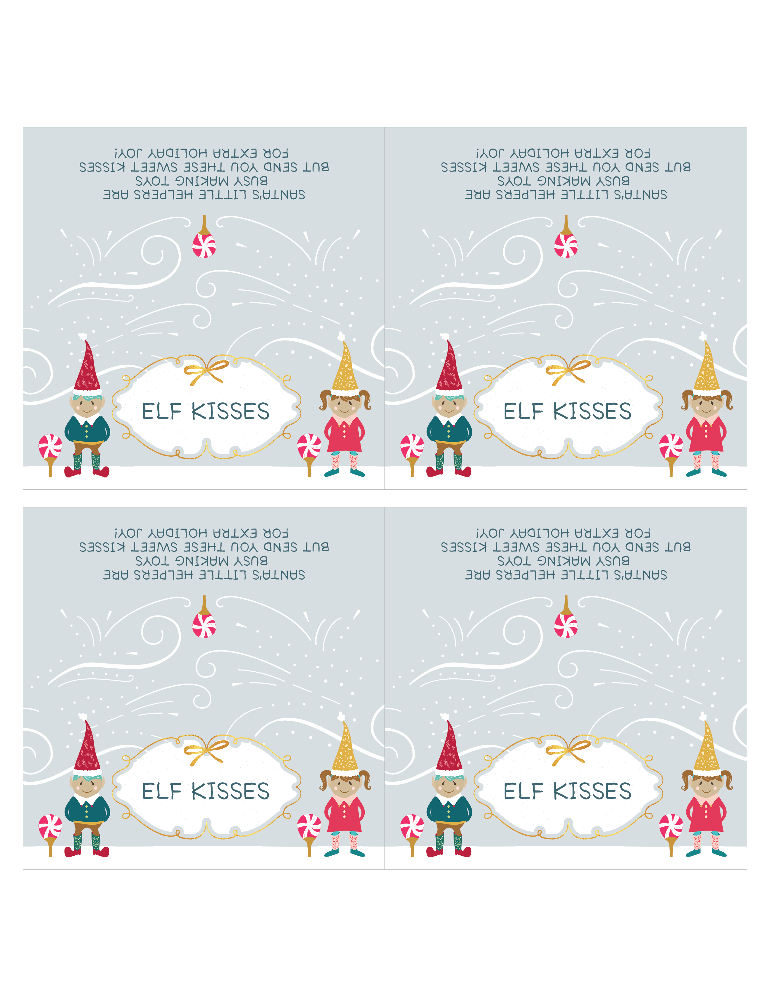 Christmas Treat Bag Toppers | DIY Elf Kisses Gift Idea for Kids – ARRA ...