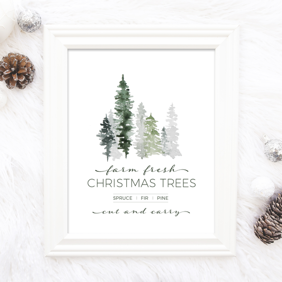 Farm Fresh Christmas Trees Sign | Printable Holiday Home Decor – ARRA ...