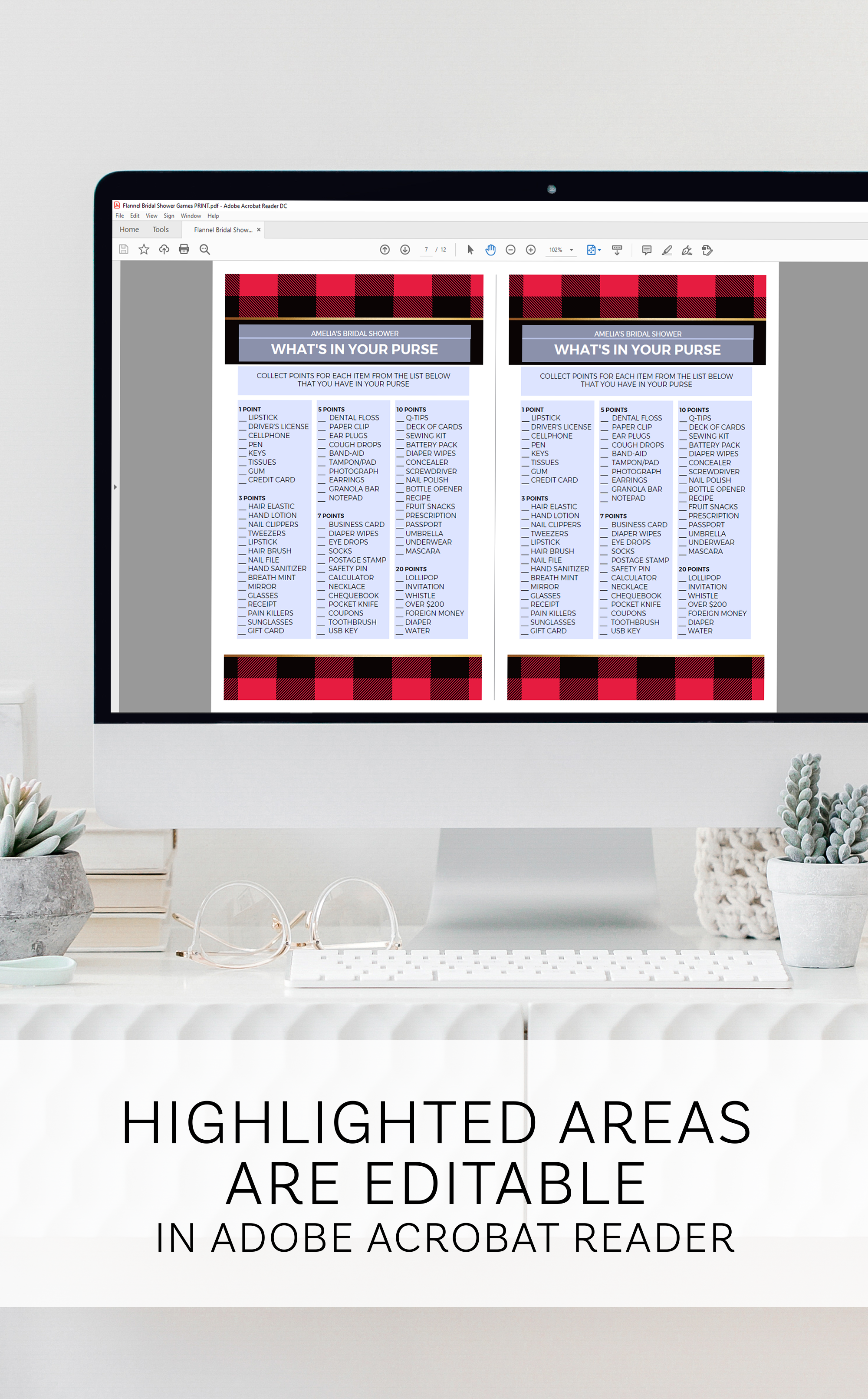 Printable Flannel Bridal Shower Games Bundle | Red and Black Plaid ...