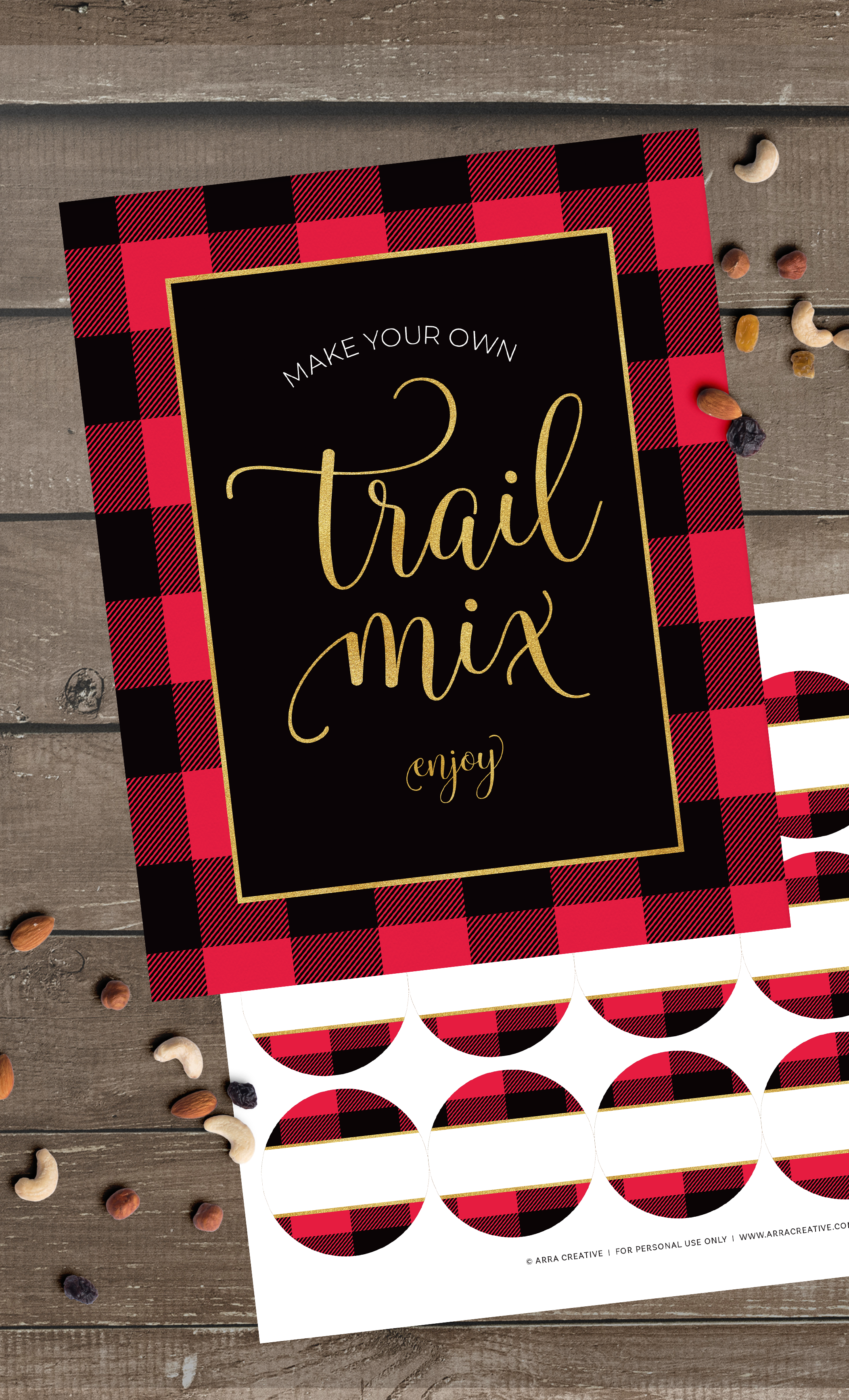 Flannel Trail Mix Bar Sign – ARRA Creative