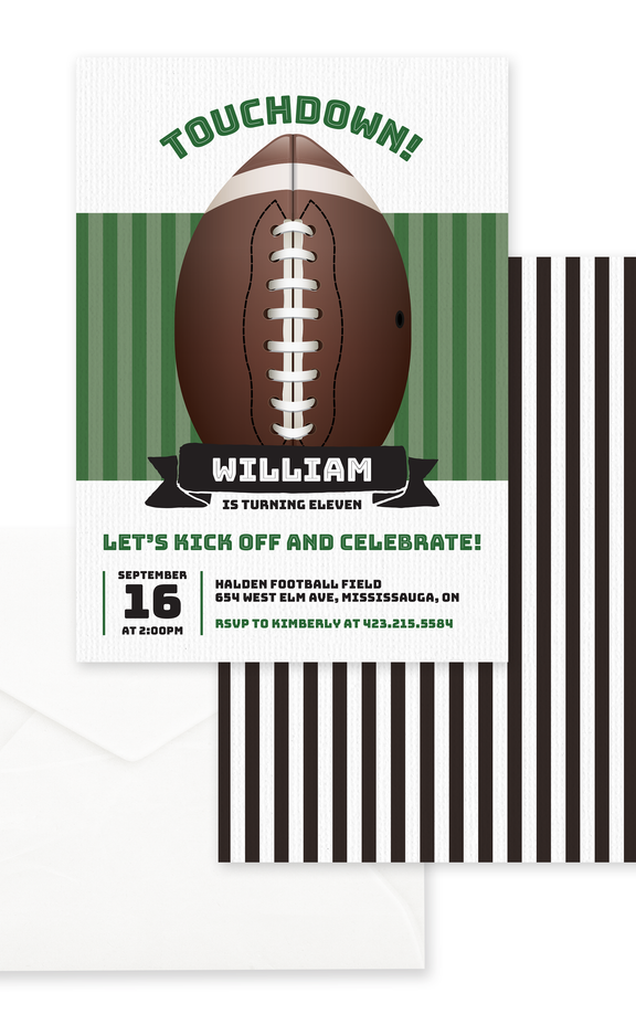 Touchdown Football Birthday Party Invitation – ARRA Creative
