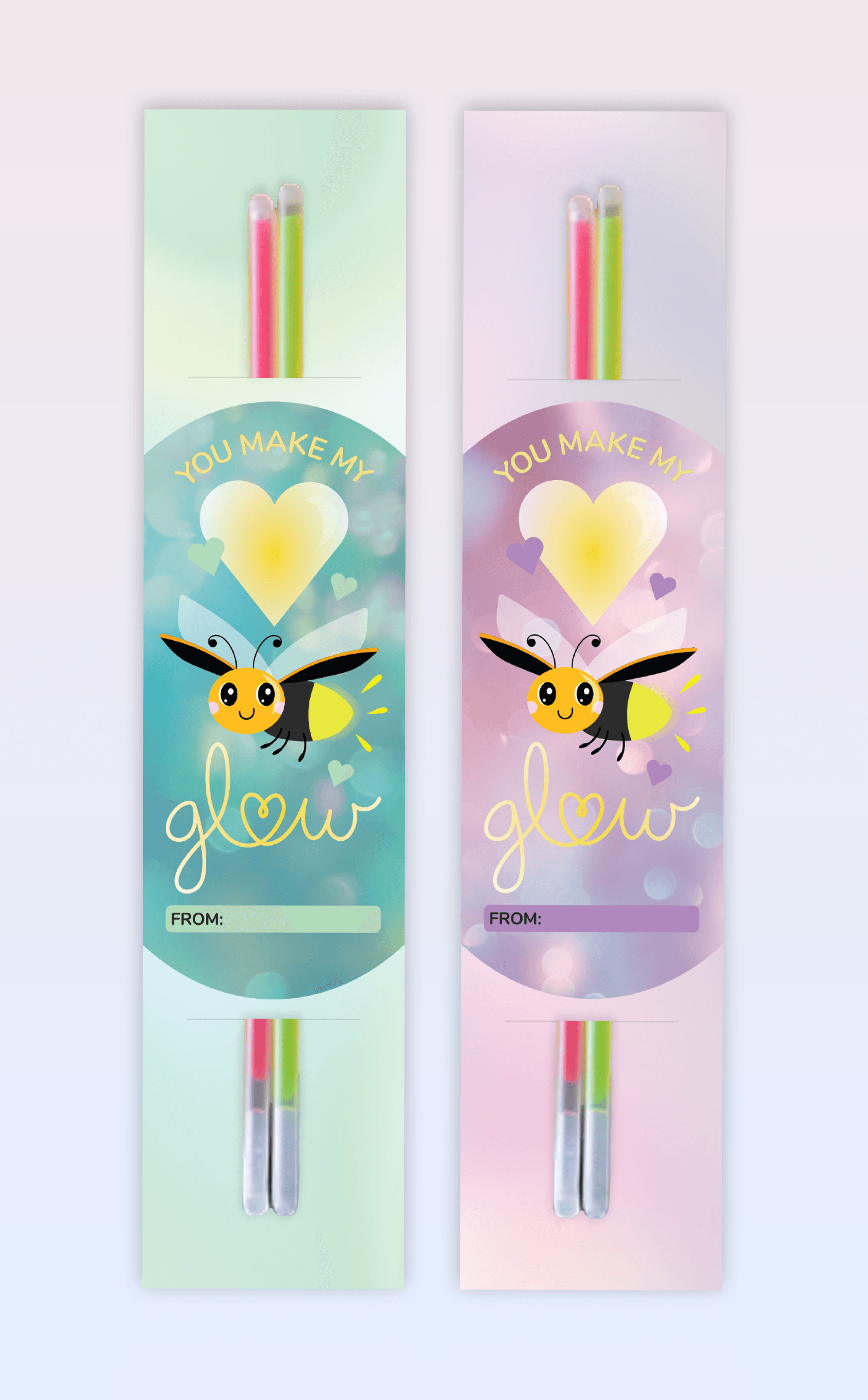 Printable Glow Stick Classroom Valentine Cards for Kids – ARRA Creative