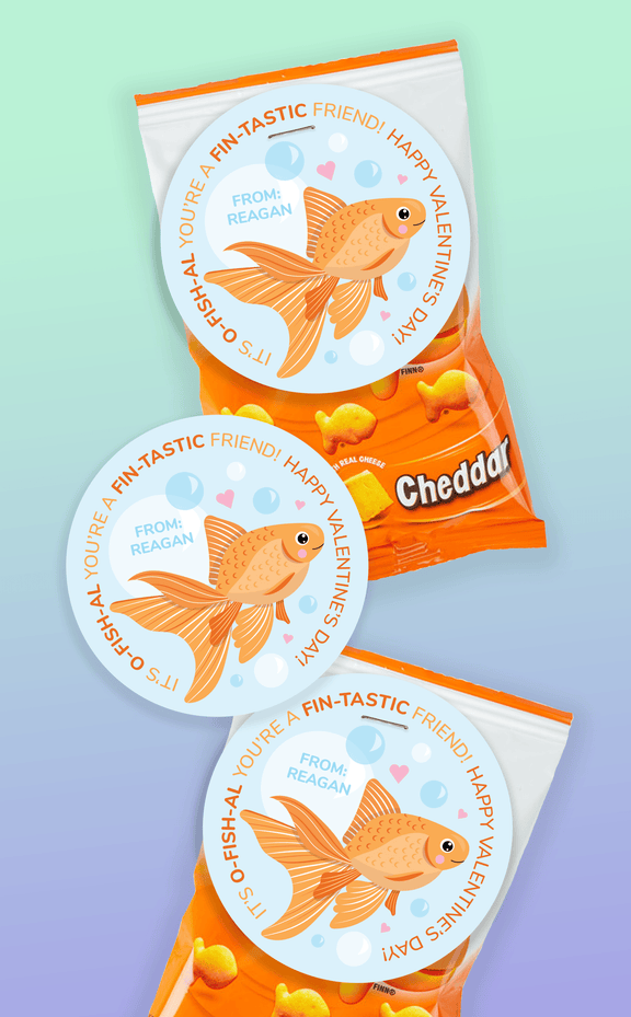 Printable Goldfish Crackers Classroom Valentine Cards for Kids – ARRA ...