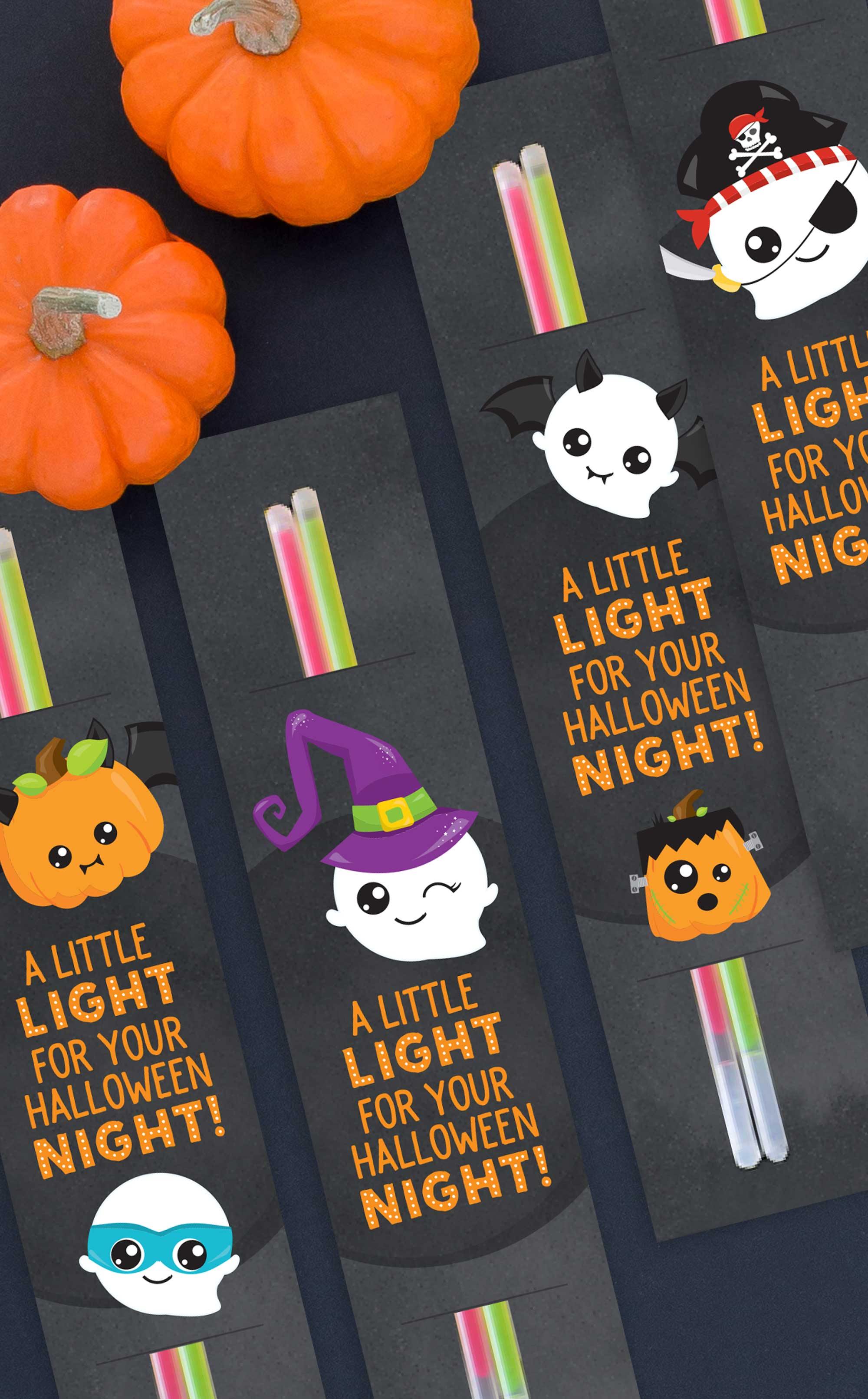 Printable Halloween Glow Stick Cards for Kids – ARRA Creative