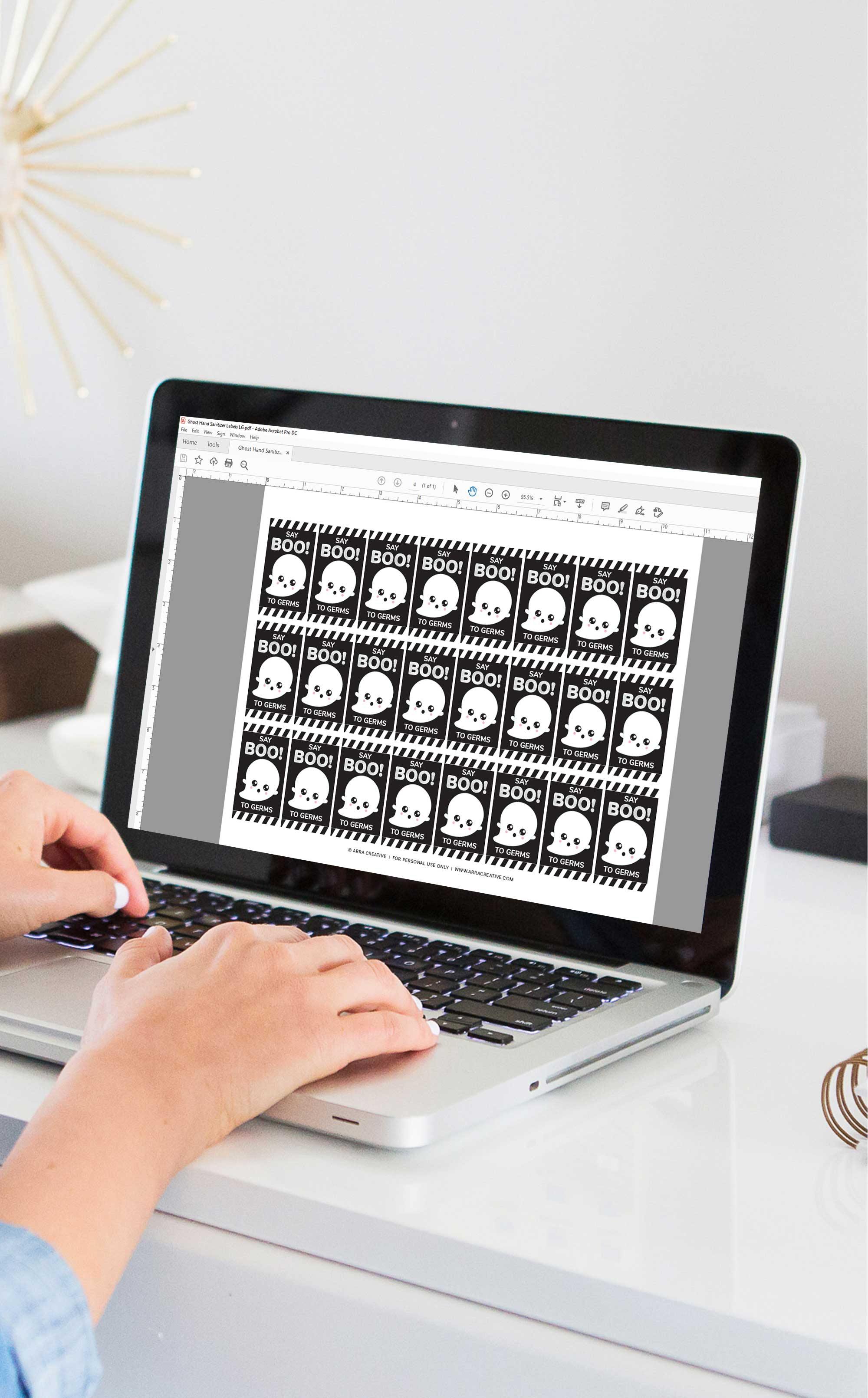 Halloween Ghost Hand Sanitizer Labels – ARRA Creative