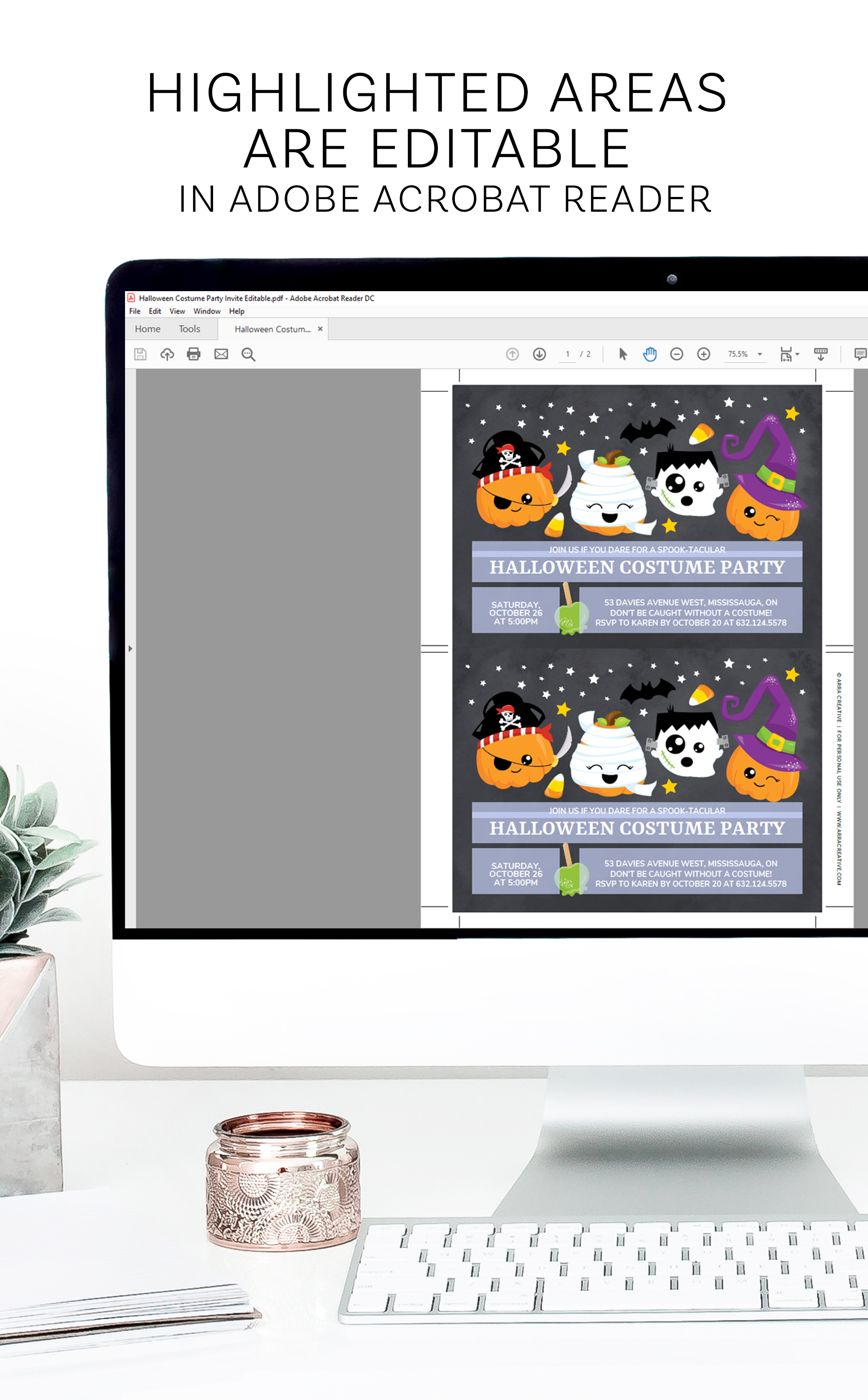 Kids Halloween Costume Party Invitation – ARRA Creative