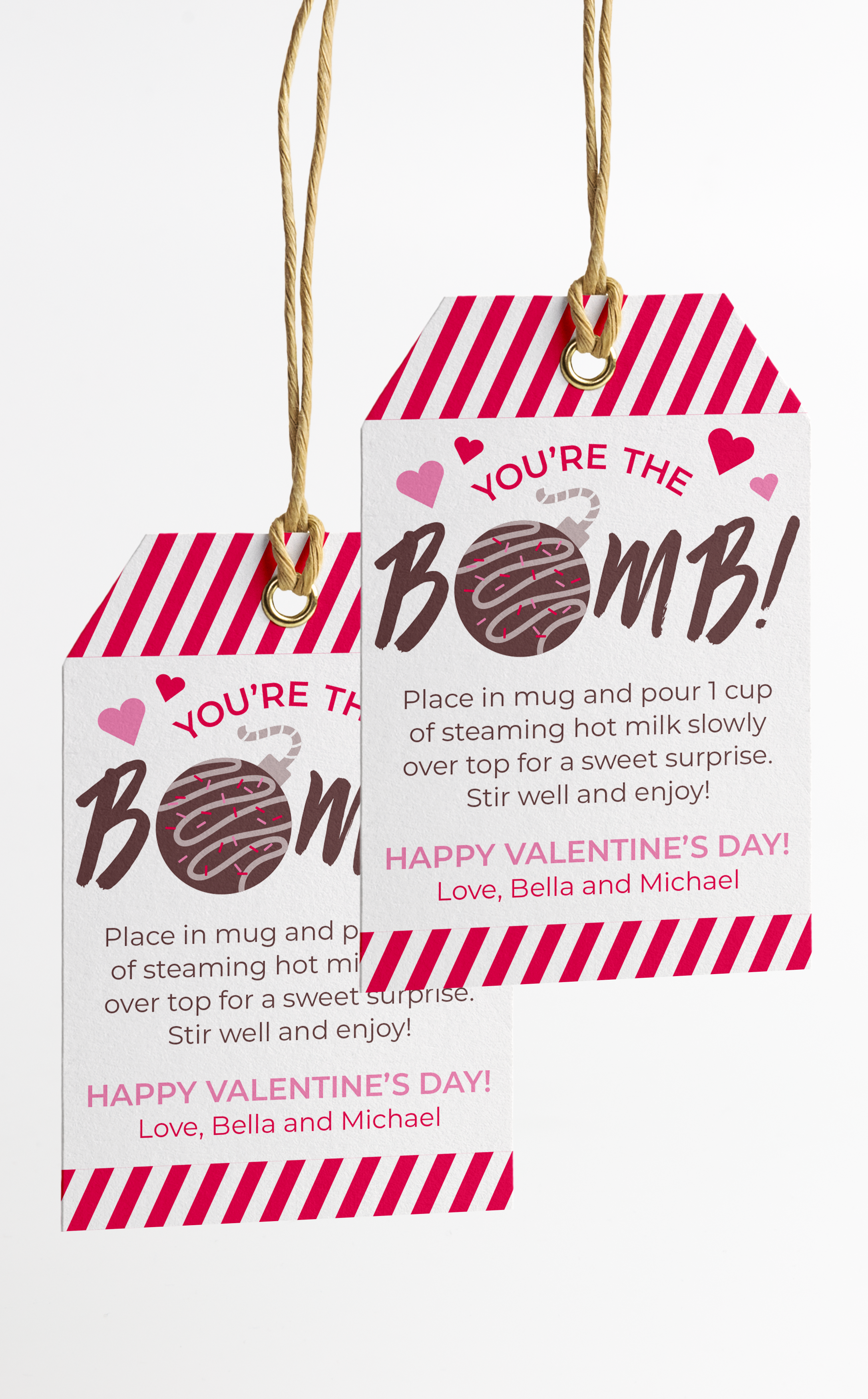 Printable Hot Chocolate Bomb Valentine Gift Tags – ARRA Creative