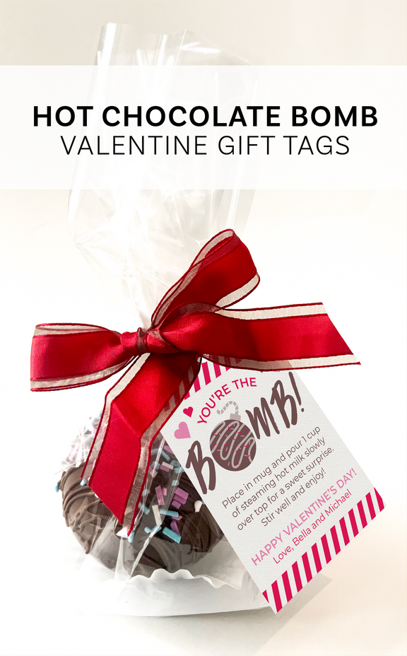 Printable Hot Chocolate Bomb Valentine Gift Tags – ARRA Creative
