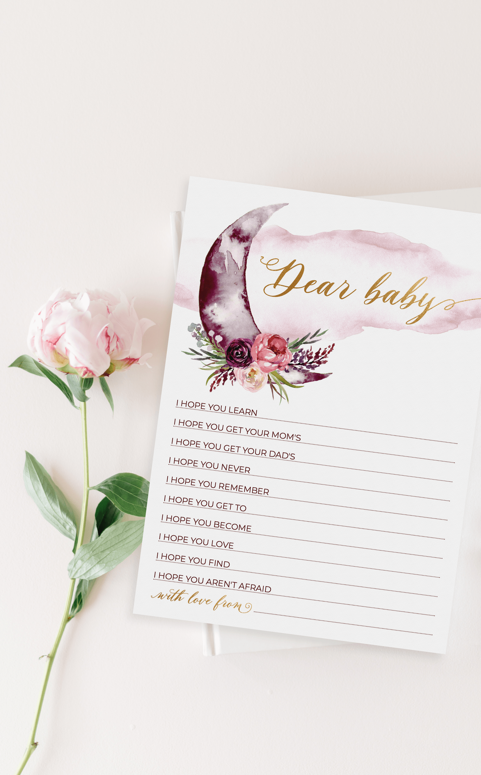 Over the Moon Baby Shower - Printable Wishes for Baby Cards – ARRA Creative