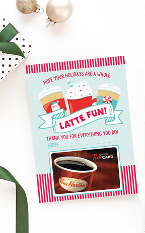 Printable Latte Christmas Thank You Gift Card Holder – ARRA Creative
