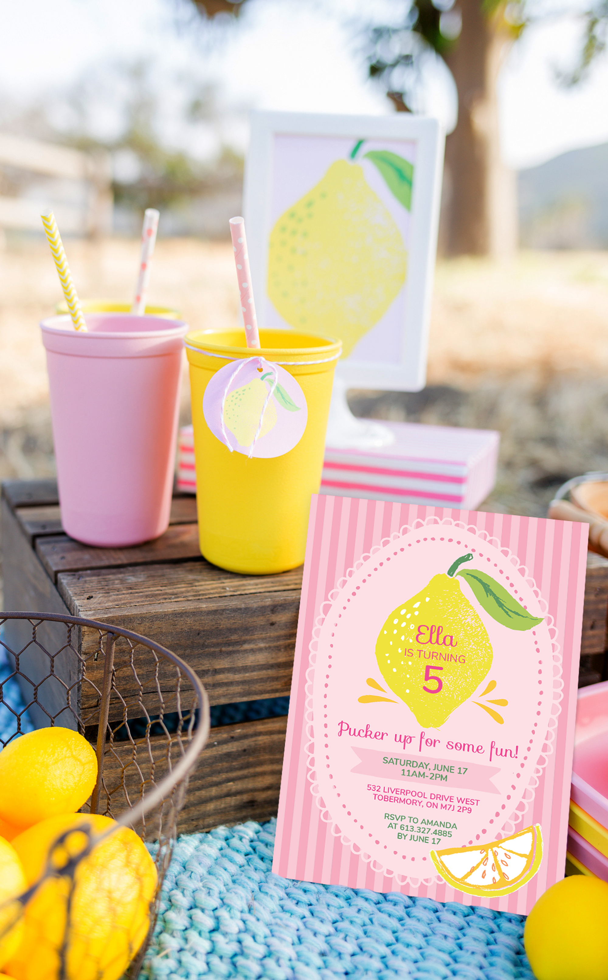 Lemon Birthday Invitation Arra Creative 9480