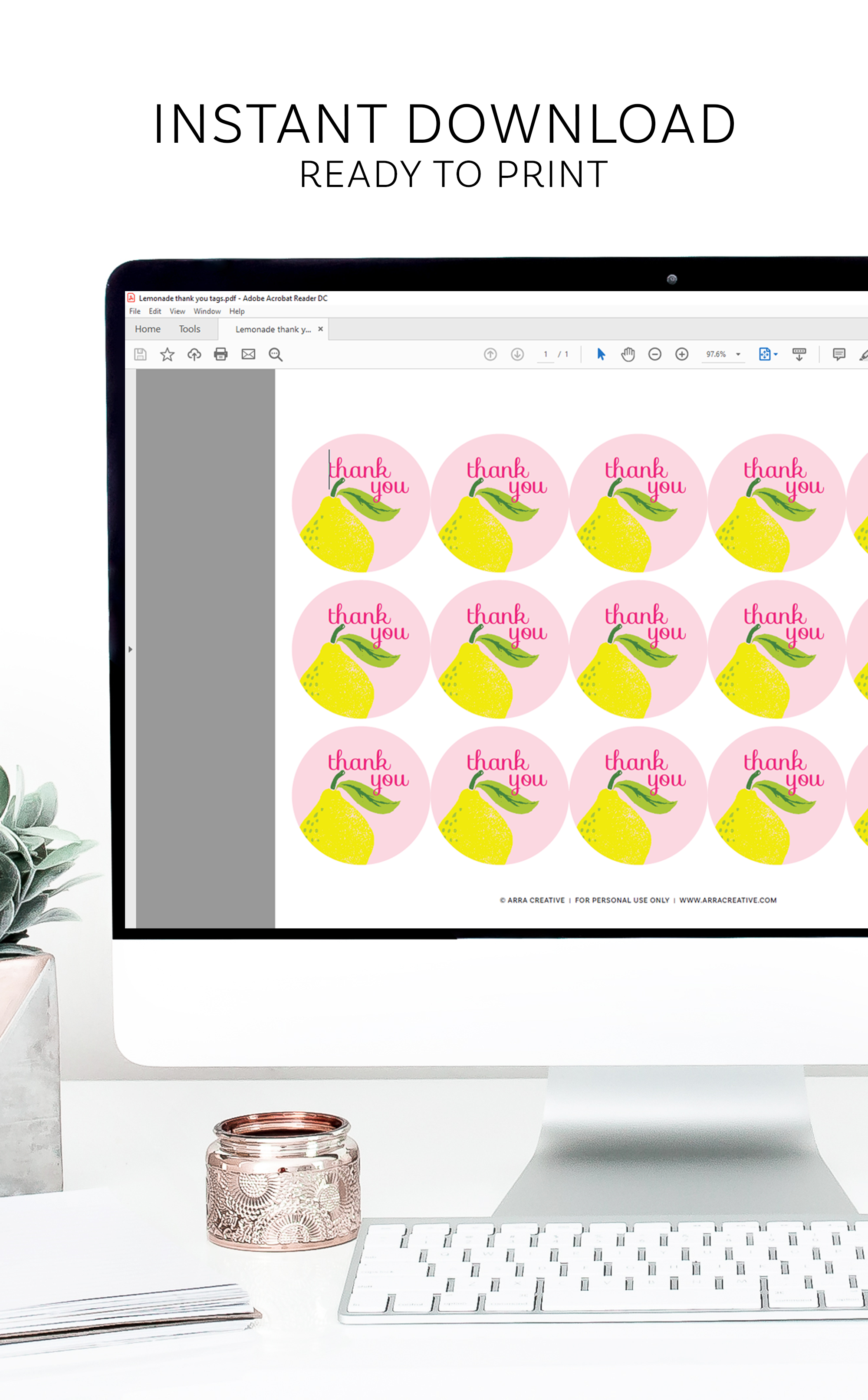 Lemon Thank You Tags – ARRA Creative