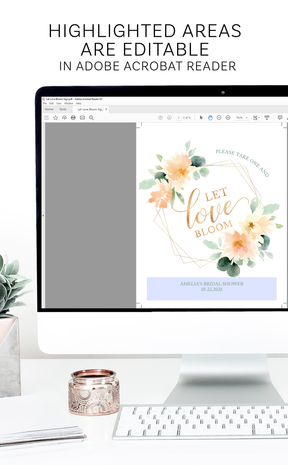 Let Love Bloom Sign and Favour Tags – ARRA Creative