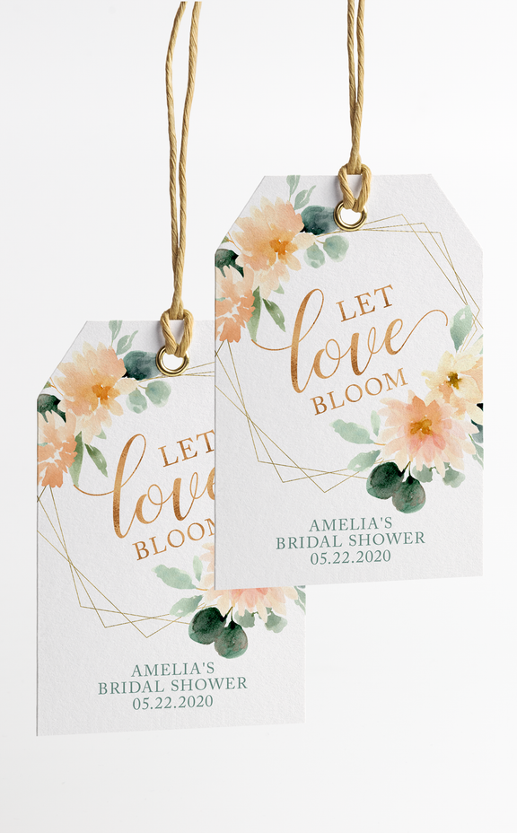 Let Love Bloom Sign and Favour Tags – ARRA Creative