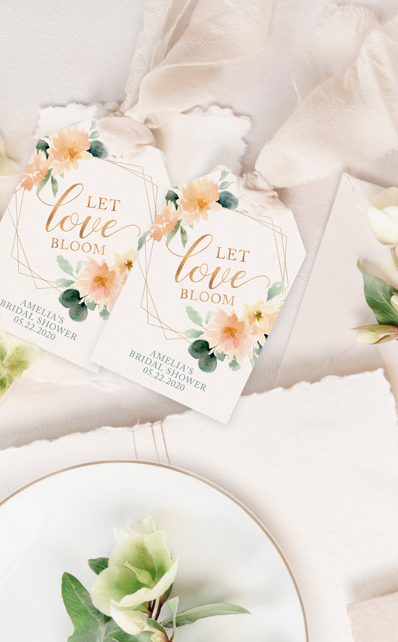 Let Love Bloom Sign and Favour Tags – ARRA Creative