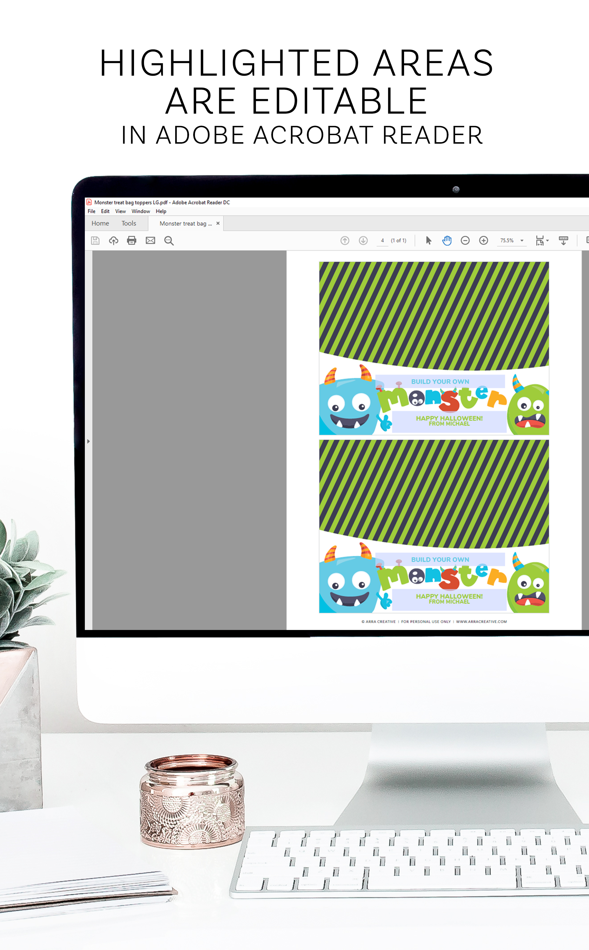 Halloween Build Your Own Monster Treat Bag Topper – ARRA Creative