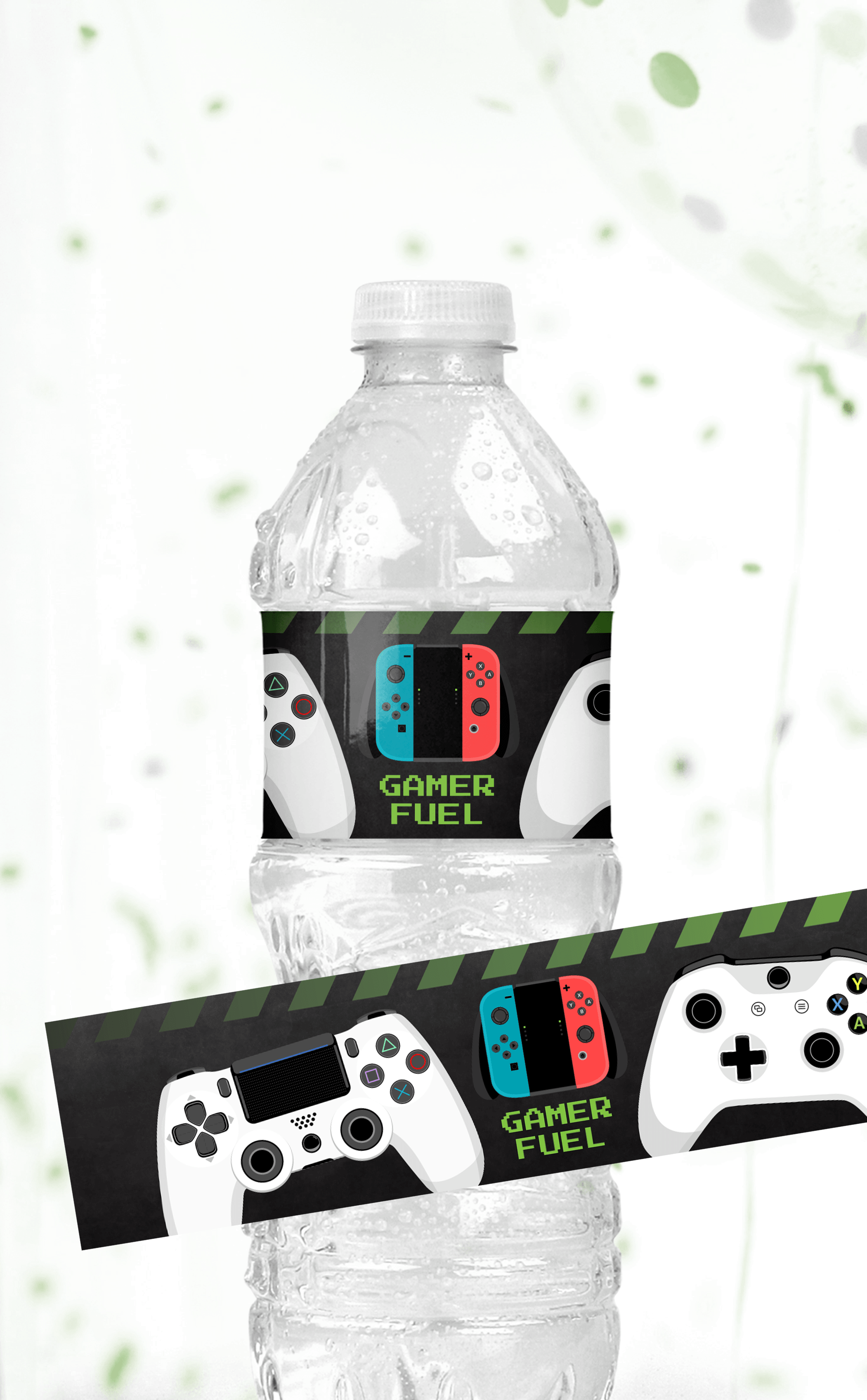Printable Video Game Water Bottle Labels | Gamer Fuel Party Decoration ...