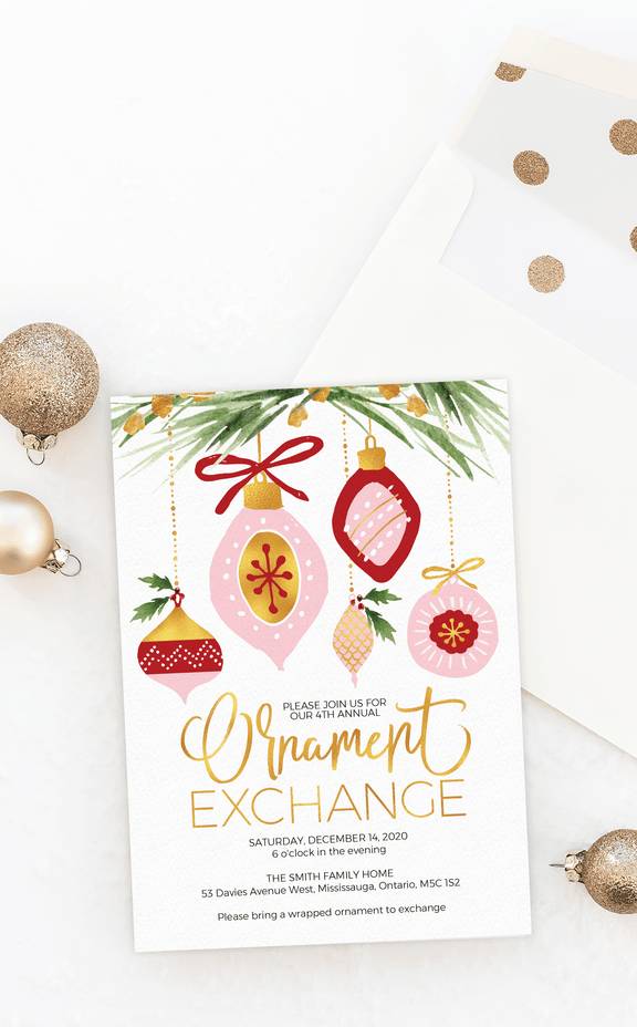 Ornament Exchange Christmas Party Invitation | Printable File – ARRA ...