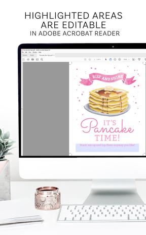Pancake Bar Sign for Sleepover Birthday Party – ARRA Creative