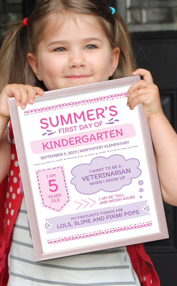 Pink First Day of School Sign – ARRA Creative