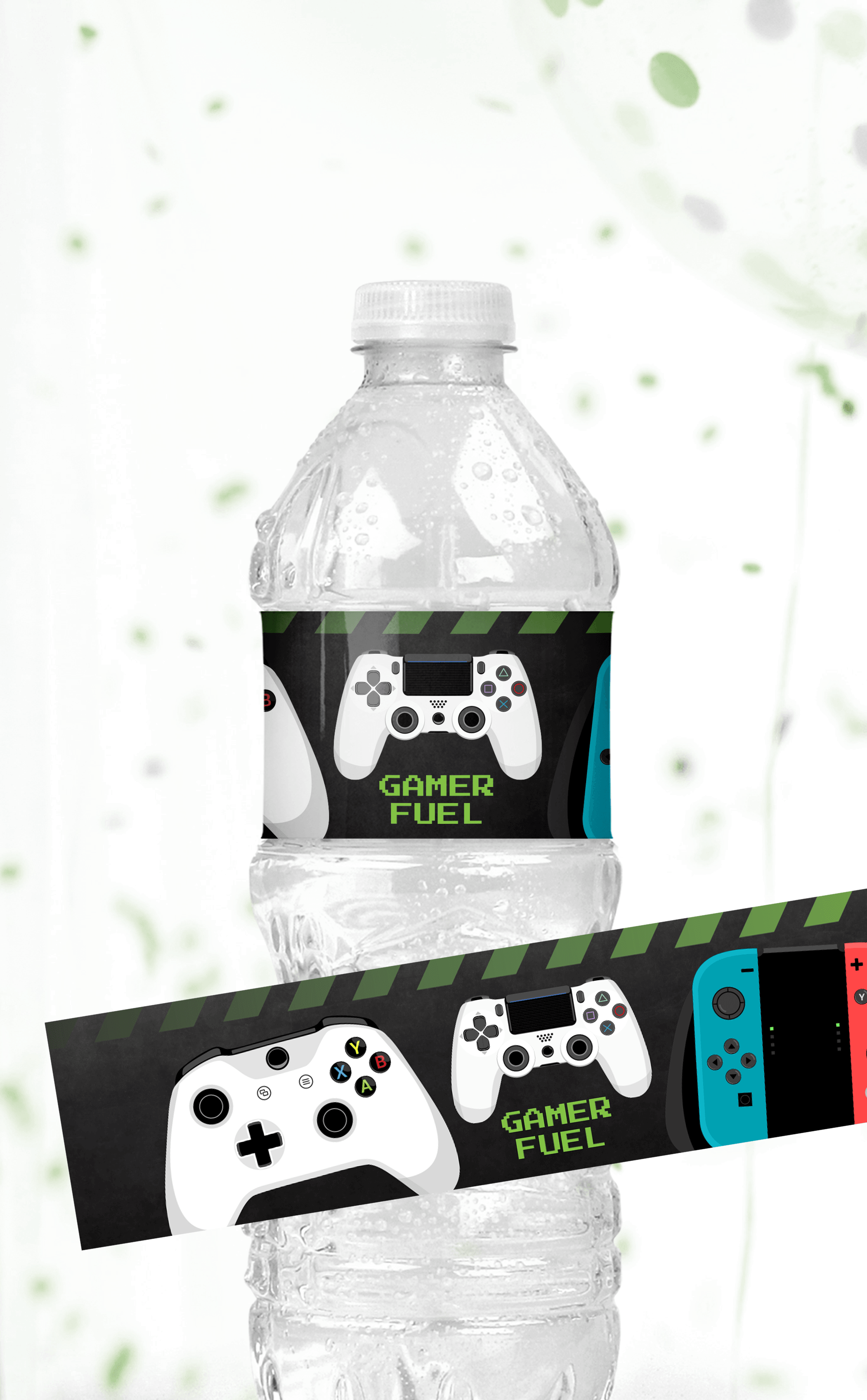 Printable Video Game Water Bottle Labels | Gamer Fuel Party Decoration ...