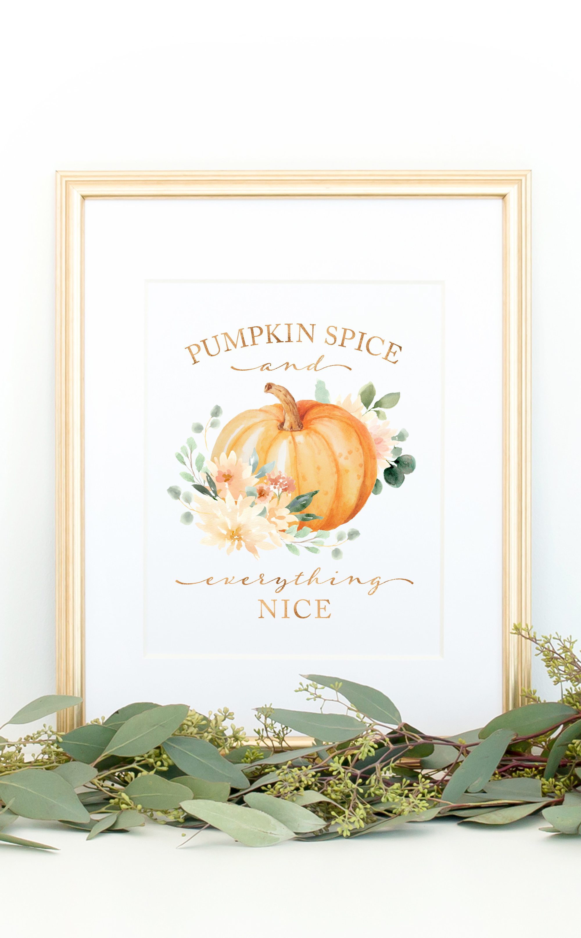 Pumpkin Spice and Everything Nice Fall Home Decorations Digital Print ...