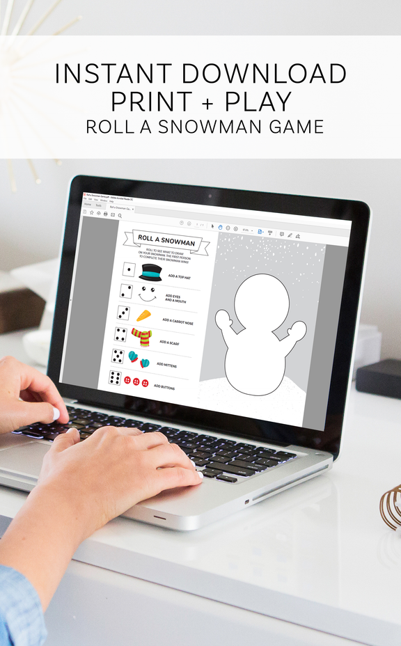 Printable Roll a Snowman Game for Kids - Winter Activity for Children ...