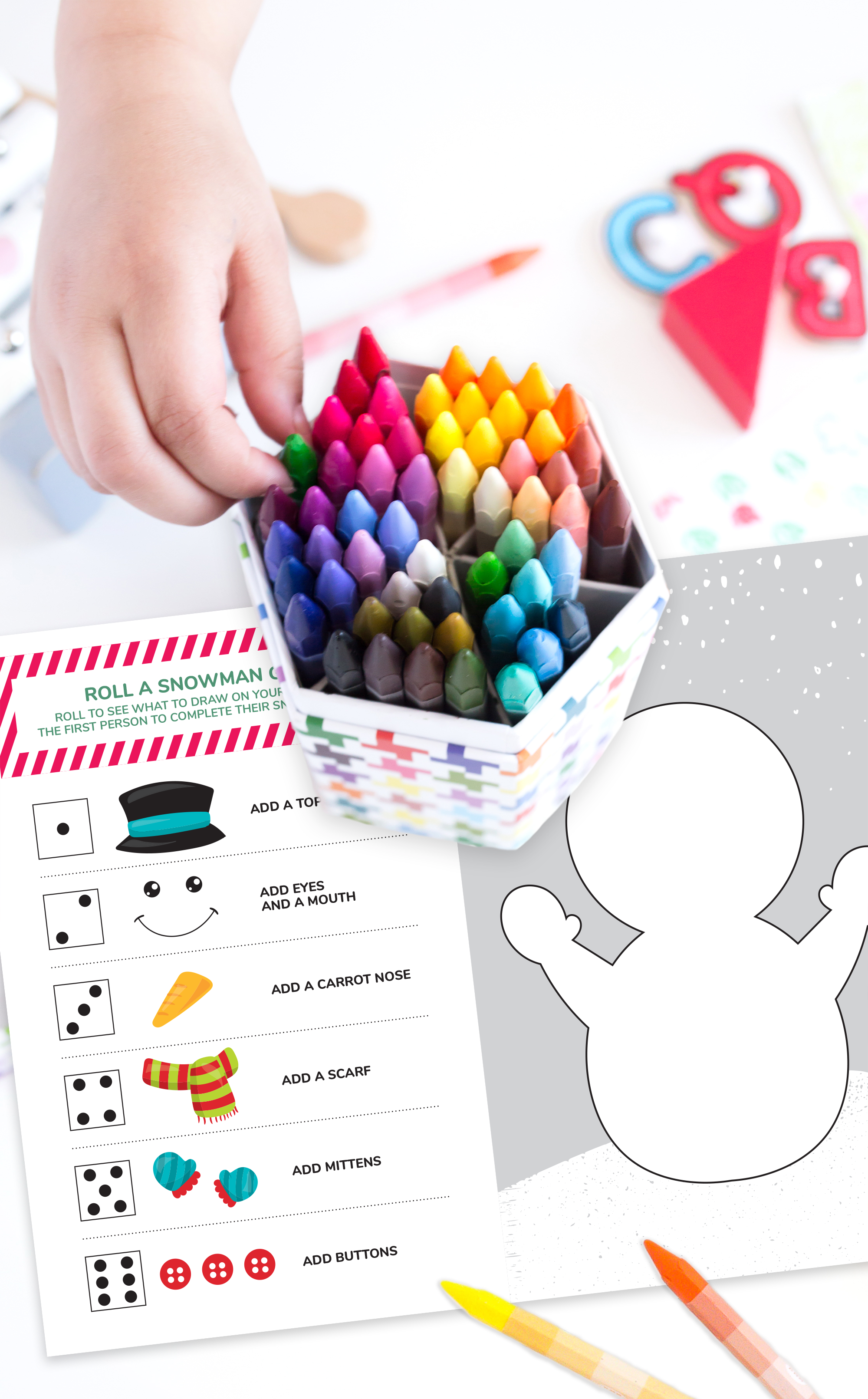 Printable Roll a Snowman Game for Kids - Winter Activity for Children ...