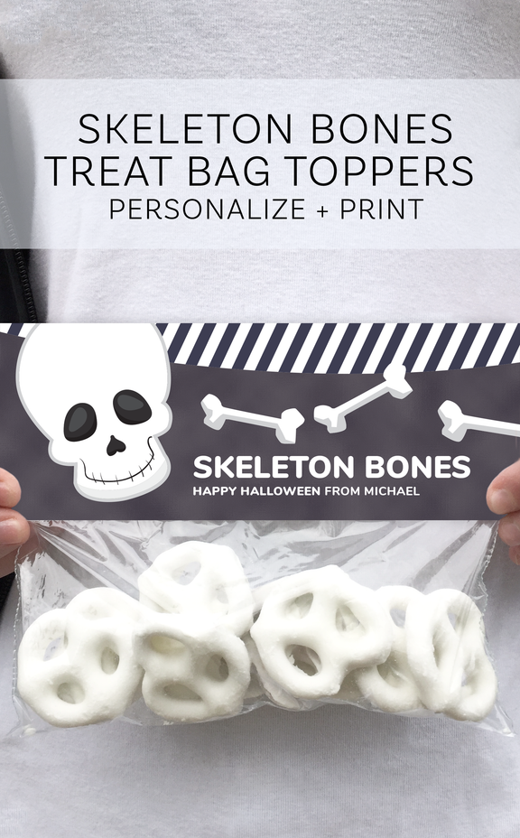 Halloween Skeleton Bones Treat Bag Topper – ARRA Creative