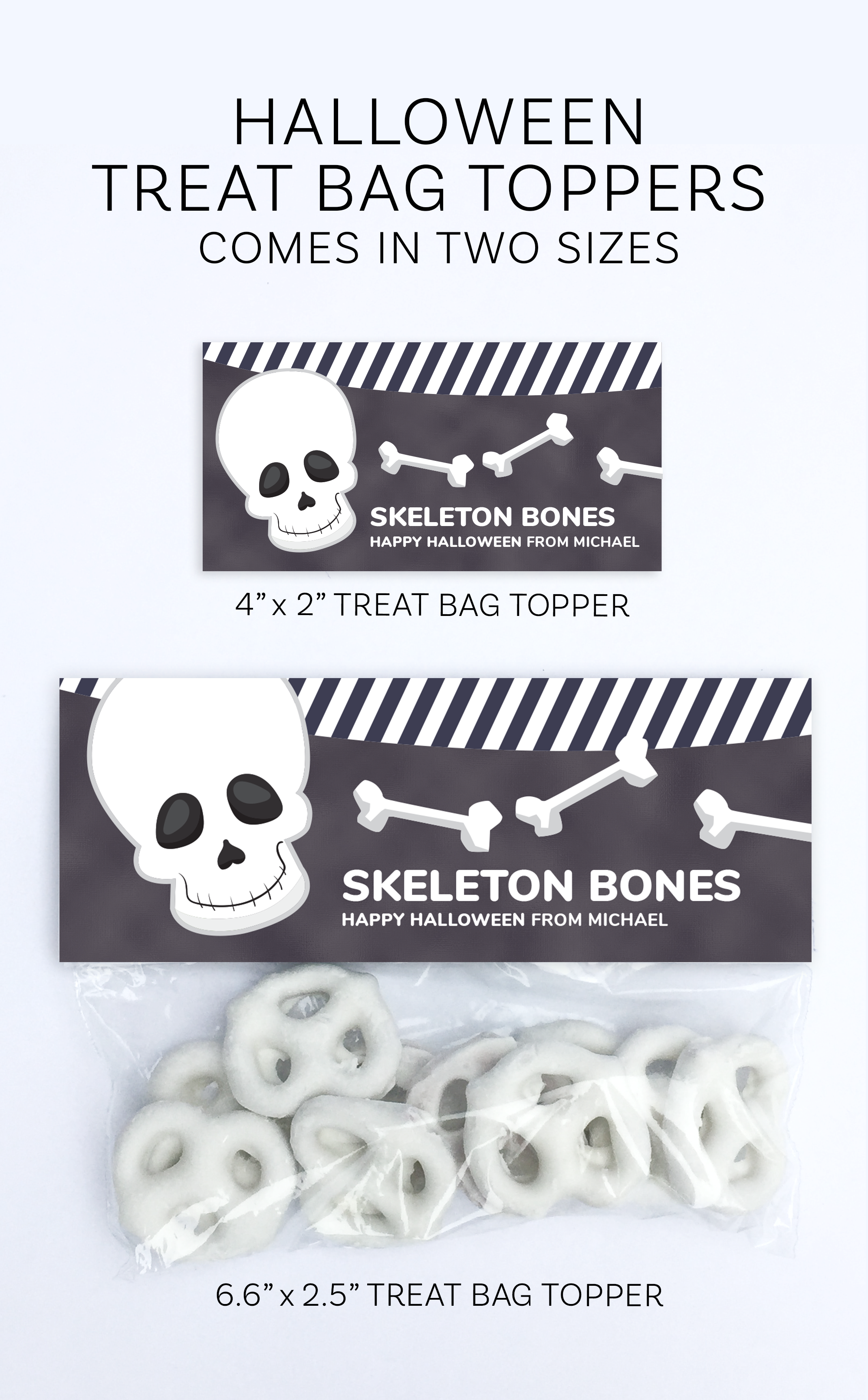 Halloween Skeleton Bones Treat Bag Topper – ARRA Creative