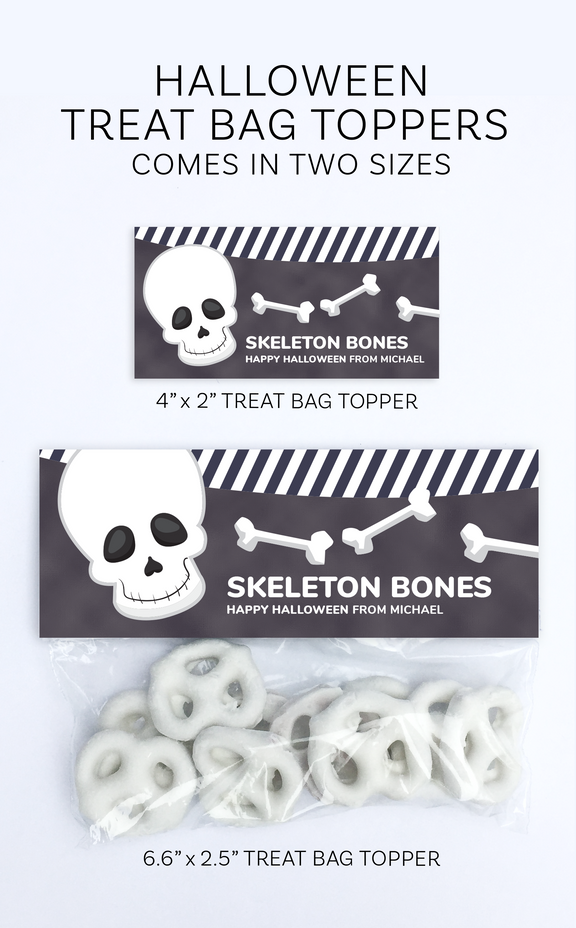 Halloween Skeleton Bones Treat Bag Topper – ARRA Creative