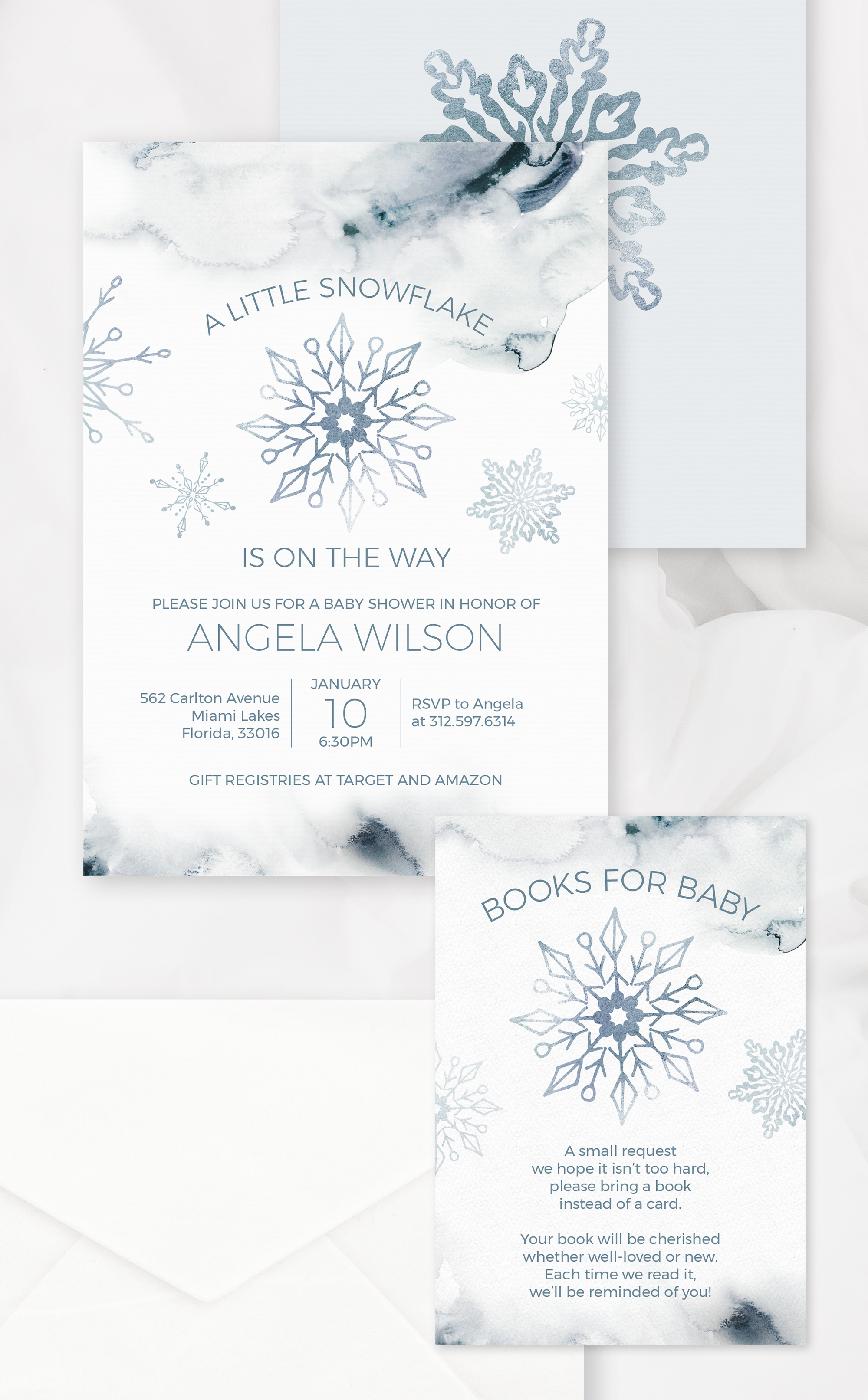 Snowflake Baby Shower Invitation | Winter Baby Shower Theme – ARRA Creative