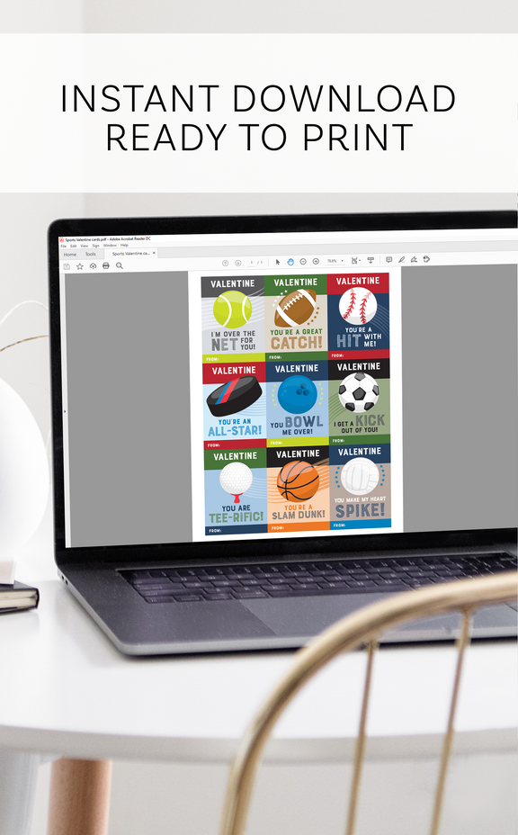 Sports Valentine Cards for Kids | Printable Boy Classroom Valentines ...