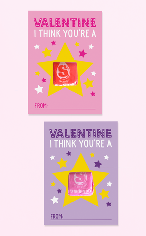 Starburst Valentine Cards for Kids | Printable Classroom Valentines ...
