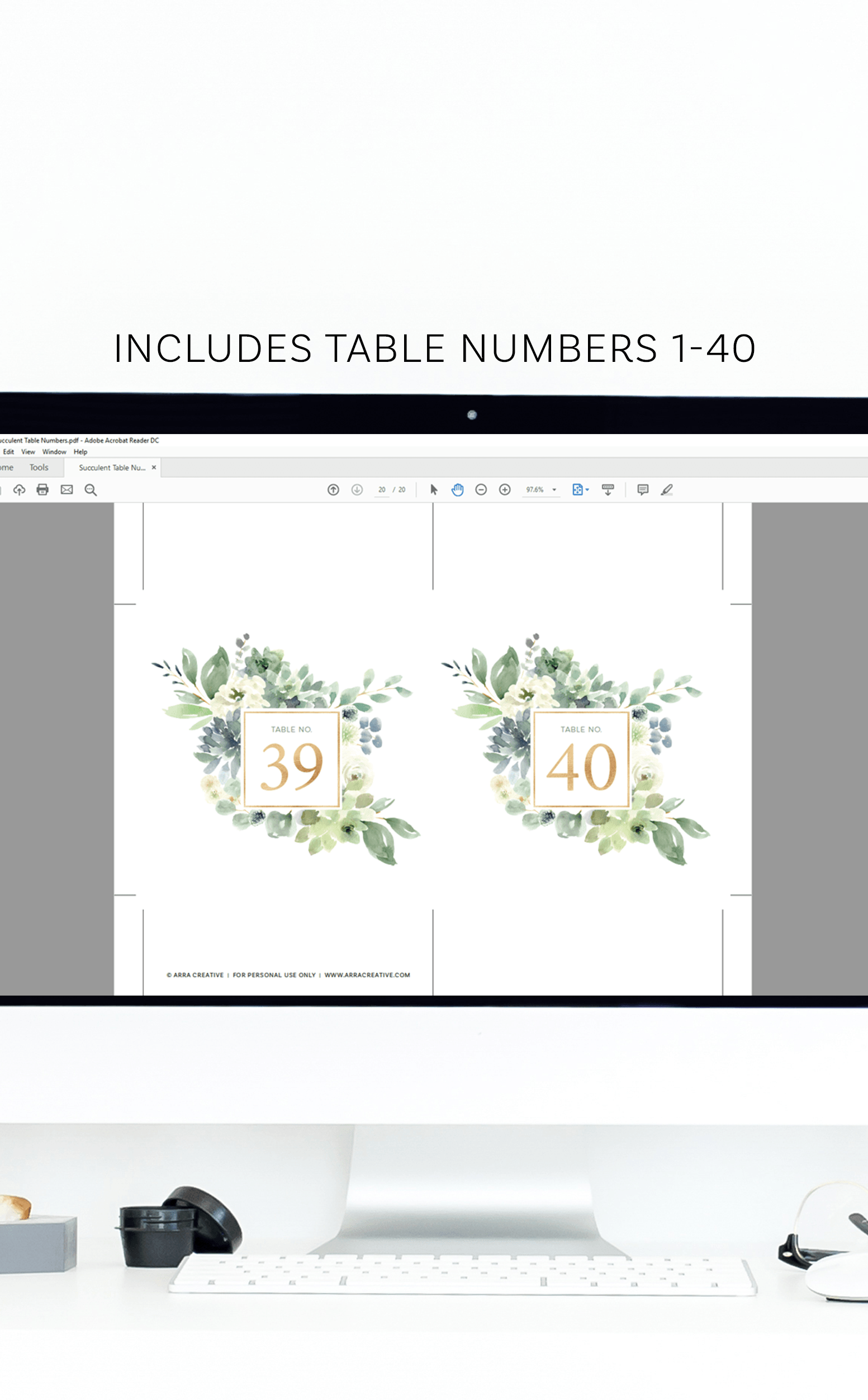 Succulent Wedding Table Numbers – ARRA Creative