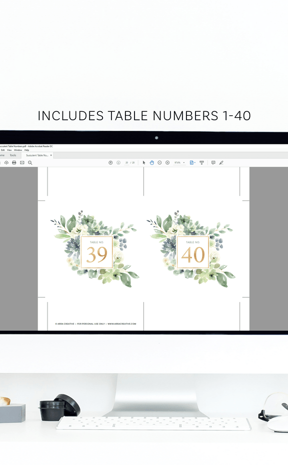 Succulent Wedding Table Numbers – ARRA Creative