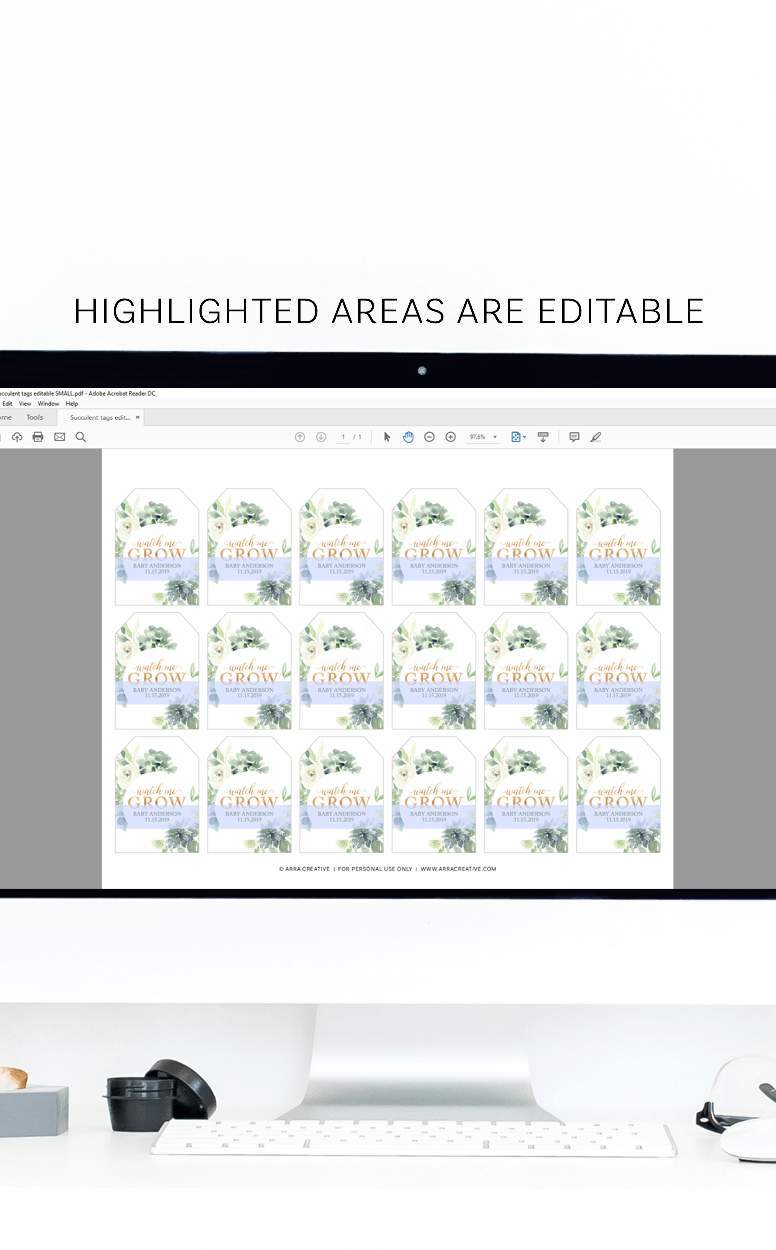 Succulent Thank You Tags and Sign – ARRA Creative