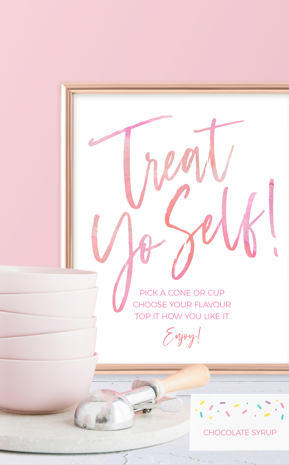 Treat Yo Self Sign and Ice Cream Topping Labels – ARRA Creative